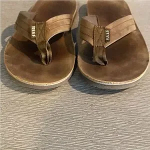 Reef | Shoes | Reefs Tan All Leather Brokenin Relaxed Coastal Sandals ...
